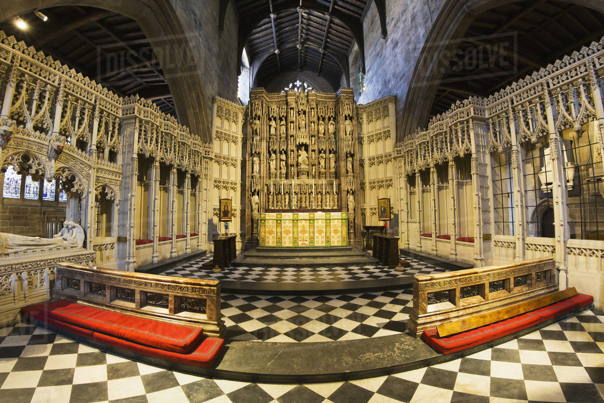Interior of a church altar; Newcastle, Tyne and Wear, England - Royalty ...