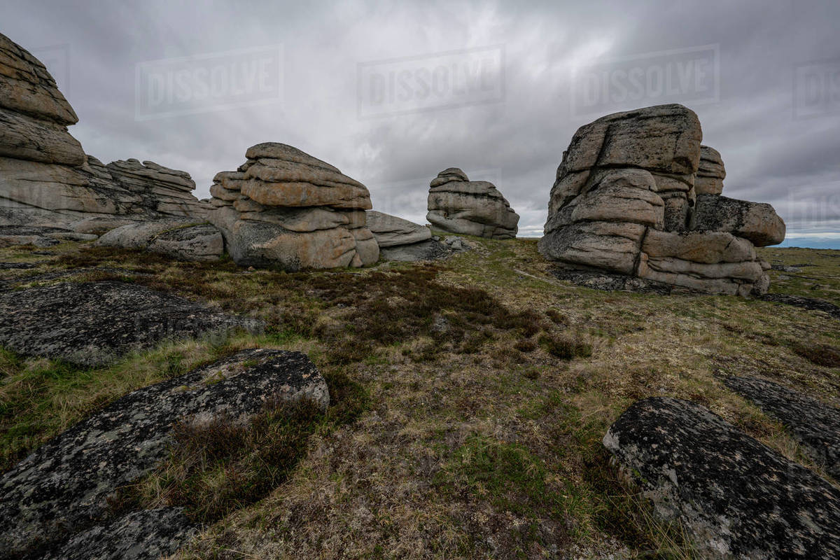 Amazing rock formations known as the Tors located just outside Haines ...