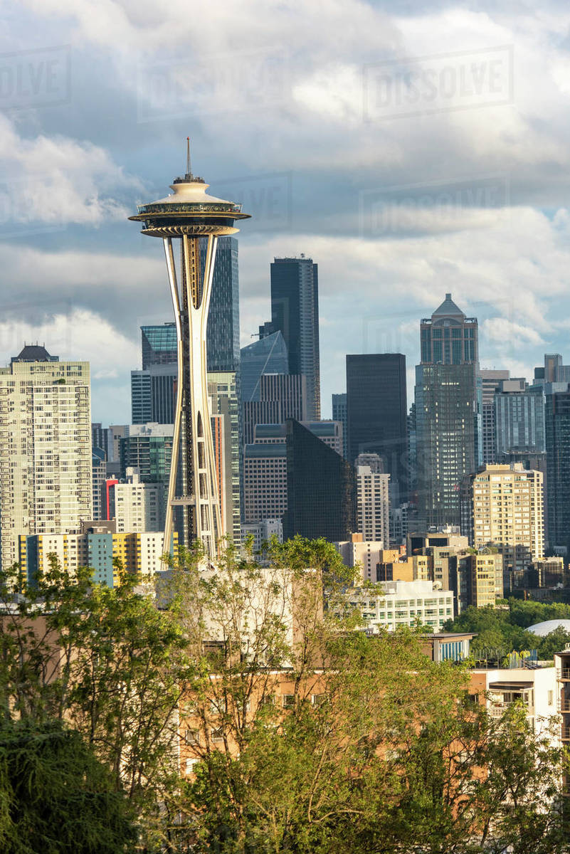 Downtown Seattle with the iconic Space Needle; Seattle, Washington ...