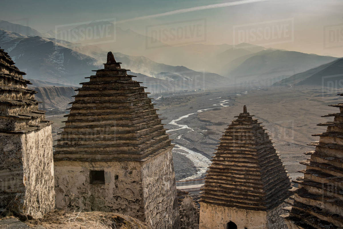 Abandoned village with traditional conical roofed shelters on the ...