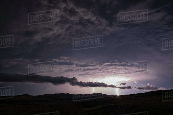 Lightning strikes from a passing supercell thunderstorm in Saskatchewan ...