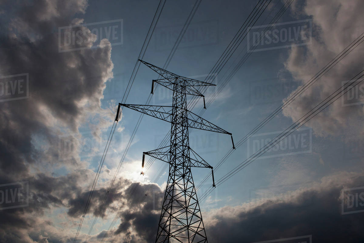 Hydro towers and transmission line; Milton, Ontario, Canada - Stock ...