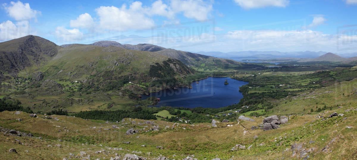 Glanmore Lake From Healy Pass Near Lauragh; County Kerry, Ireland ...