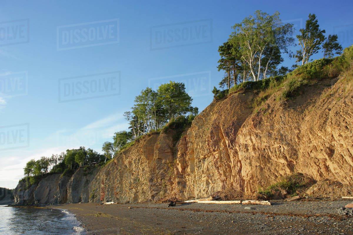 View Of Cliff At Sunset, New Richmond, Gaspesie, Quebec - Royalty-free ...