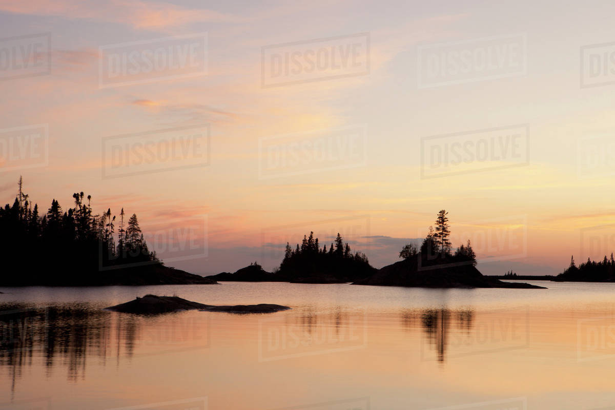 Sunset On Lake Superior; Marathon, Ontario, Canada - Royalty-free Stock ...