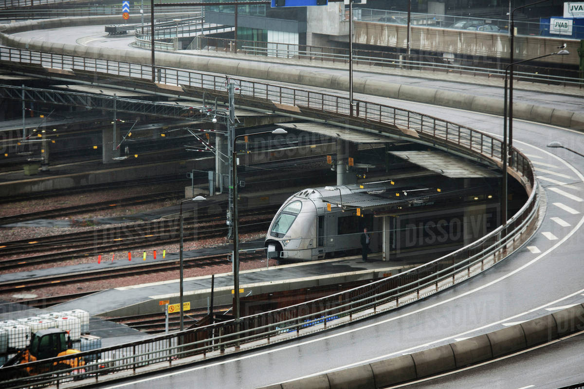 Roads Over The Train Tracks; Stockholm, Sweden - Royalty-free Stock ...