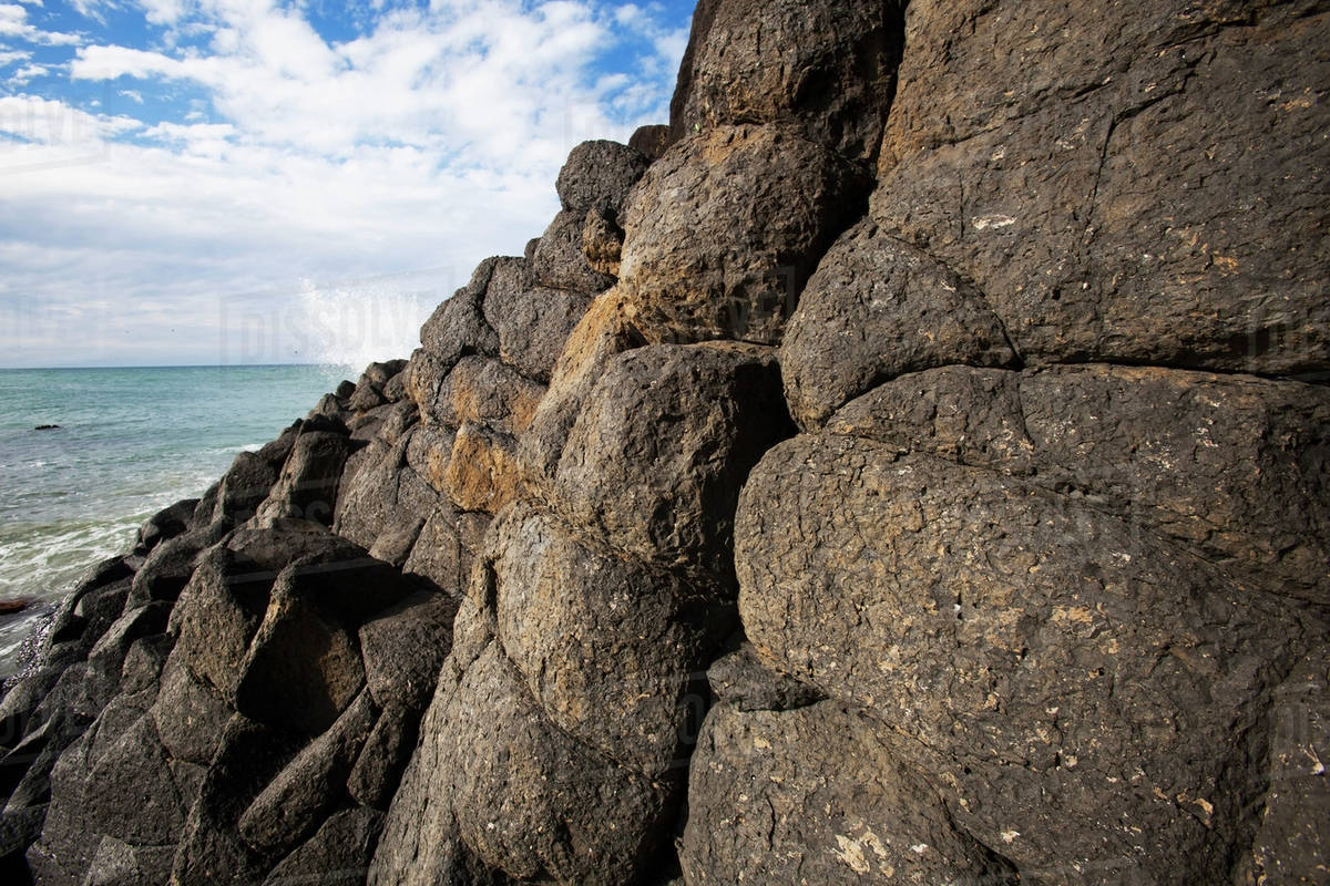 Rock cliffs along the coast;Fingal head new south wales australia ...