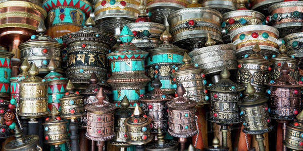 Ornate colourful traditional chinese items;Lhasa xizang china - Royalty ...