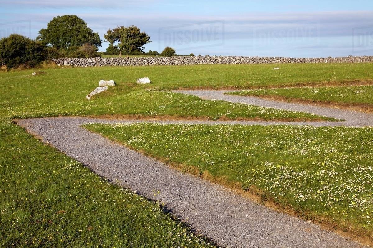 Pathway In Irish Landscape; Ballyvaughan, County Clare, Ireland ...