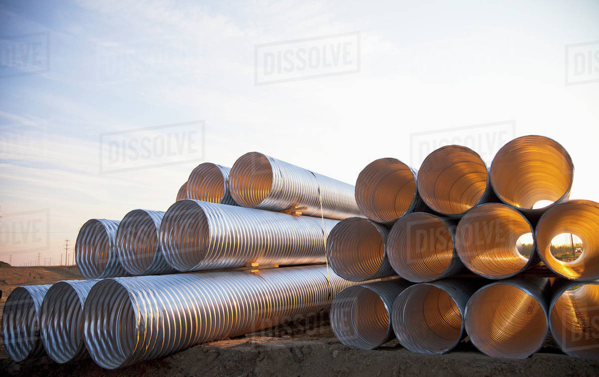 Culvert Pipe Used In Road Construction; Edmonton, Alberta, Canada ...