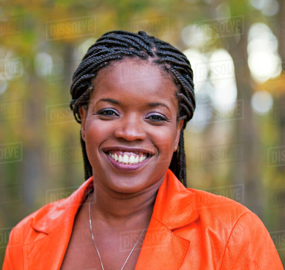 Portrait Of A Woman In A Park; Edmonton, Alberta, Canada - Royalty-free ...