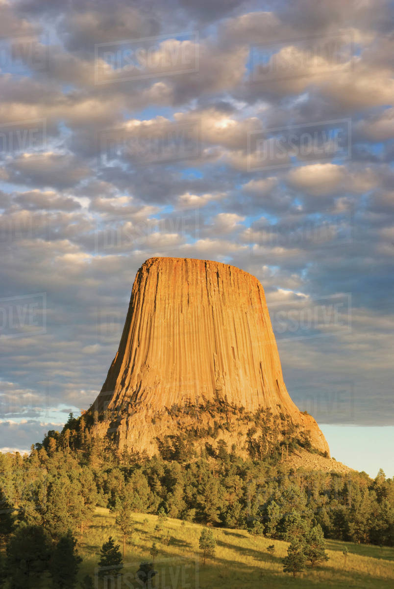 Sunset On Devils Tower; Wyoming, United States of America - Royalty ...