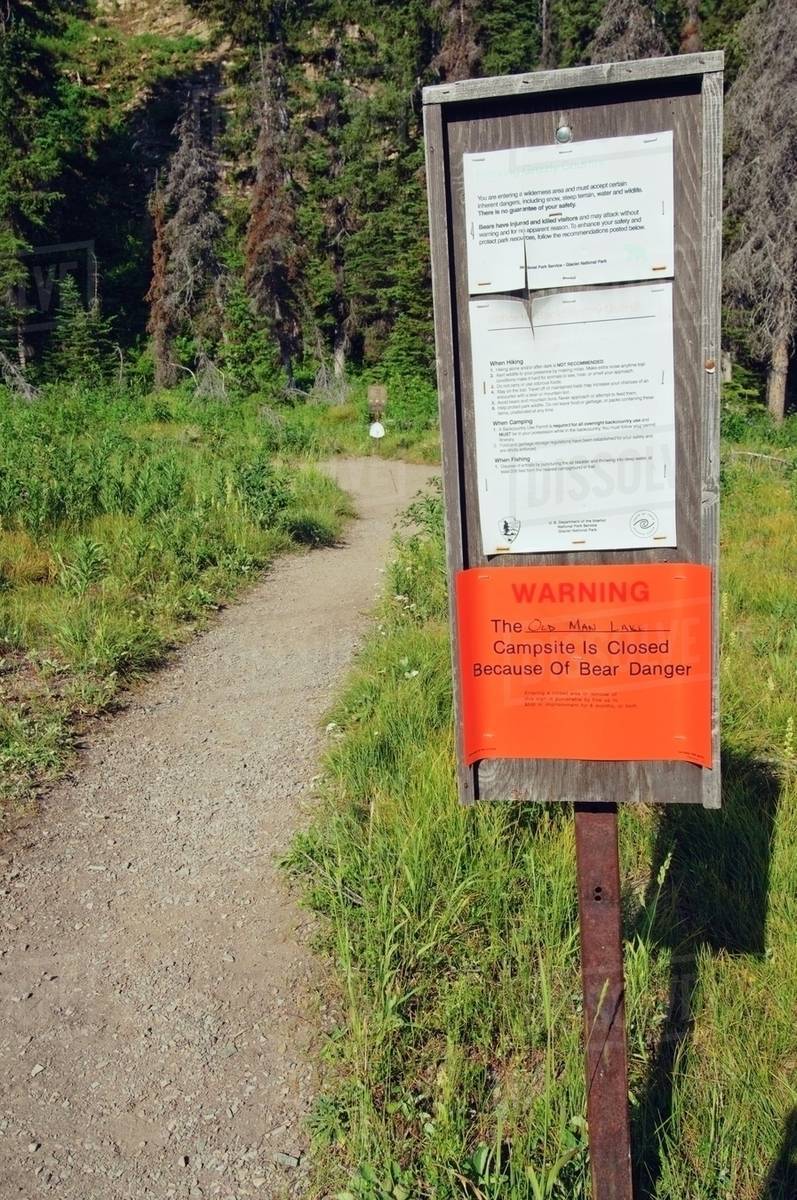 Glacier National Park, Montana, United States Of America; Warning Of A ...