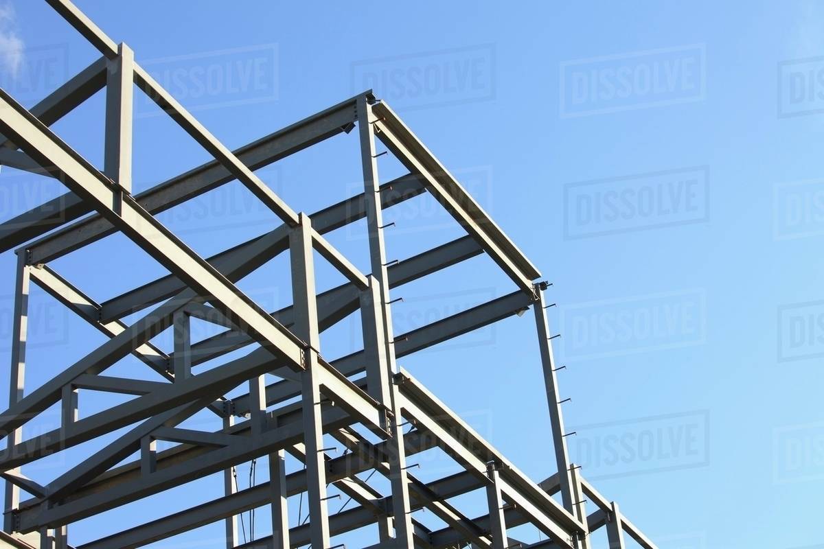 Steel Frame Of A Building Under Construction; St. Albert, Alberta ...