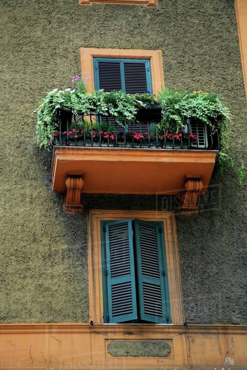 Rome, Italy; Balcony And Window - Royalty-free Stock Photo | Dissolve