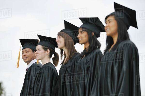 Diverse University Graduates Outside Together - Royalty-free Stock ...