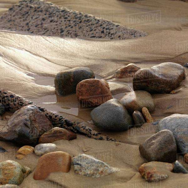 Wet Rocks On Beach, Sag Harbor, New York, Usa - Royalty-free Stock ...