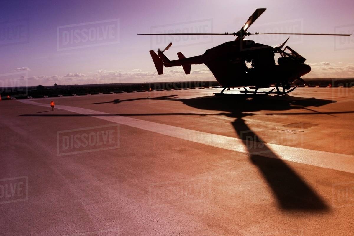 Helicopter On Landing Pad - Royalty-free Stock Photo | Dissolve