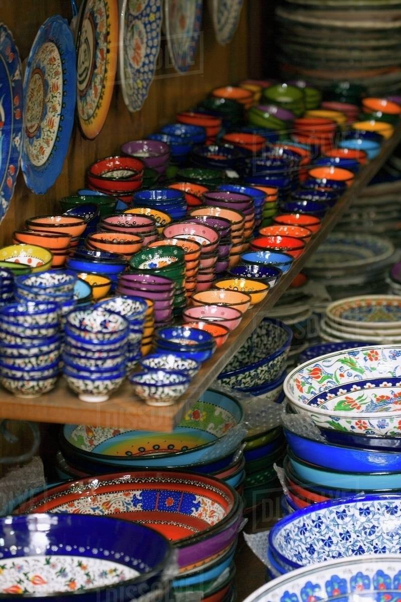 Interior Of Pottery Shop, Istanbul, Turkey - Stock Photo - Dissolve