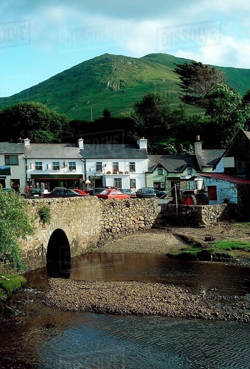 Leenaun Village, Connemara, Co Galway, Ireland - Stock Photo - Dissolve
