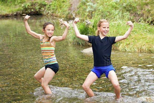 Children Playing In Stream - Royalty-free Stock Photo | Dissolve