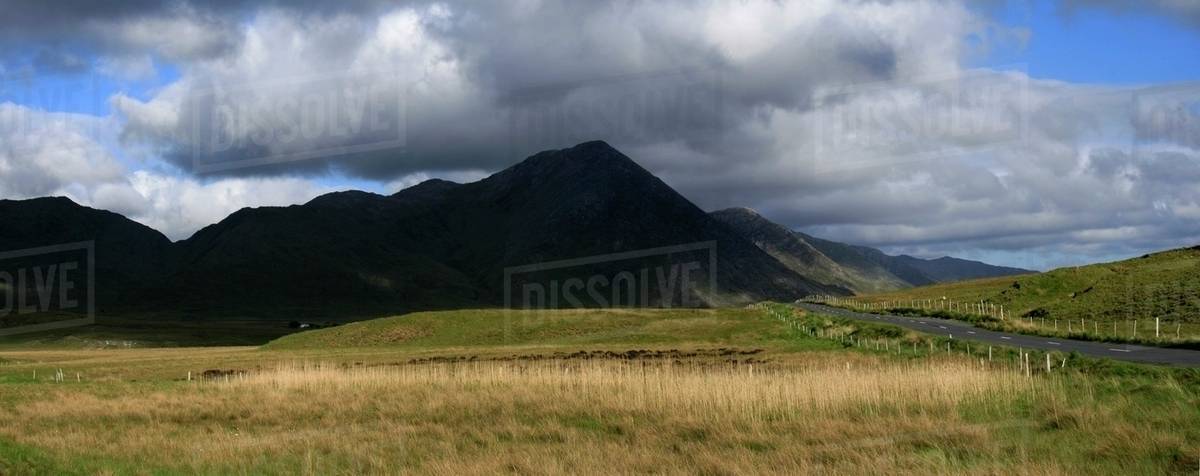 Road In Inagh Valley, Connemara, Galway, Ireland - Stock Photo - Dissolve