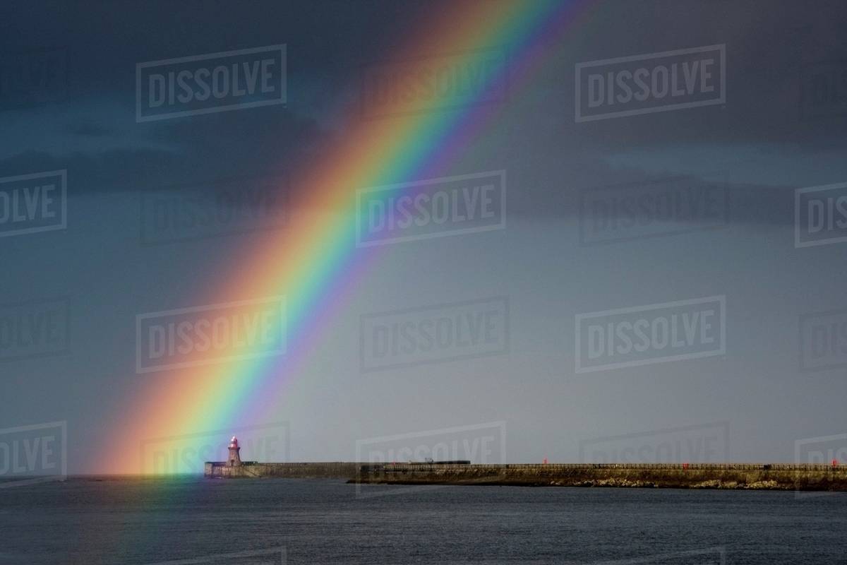 Rainbow Over Lighthouse - Royalty-free Stock Photo | Dissolve
