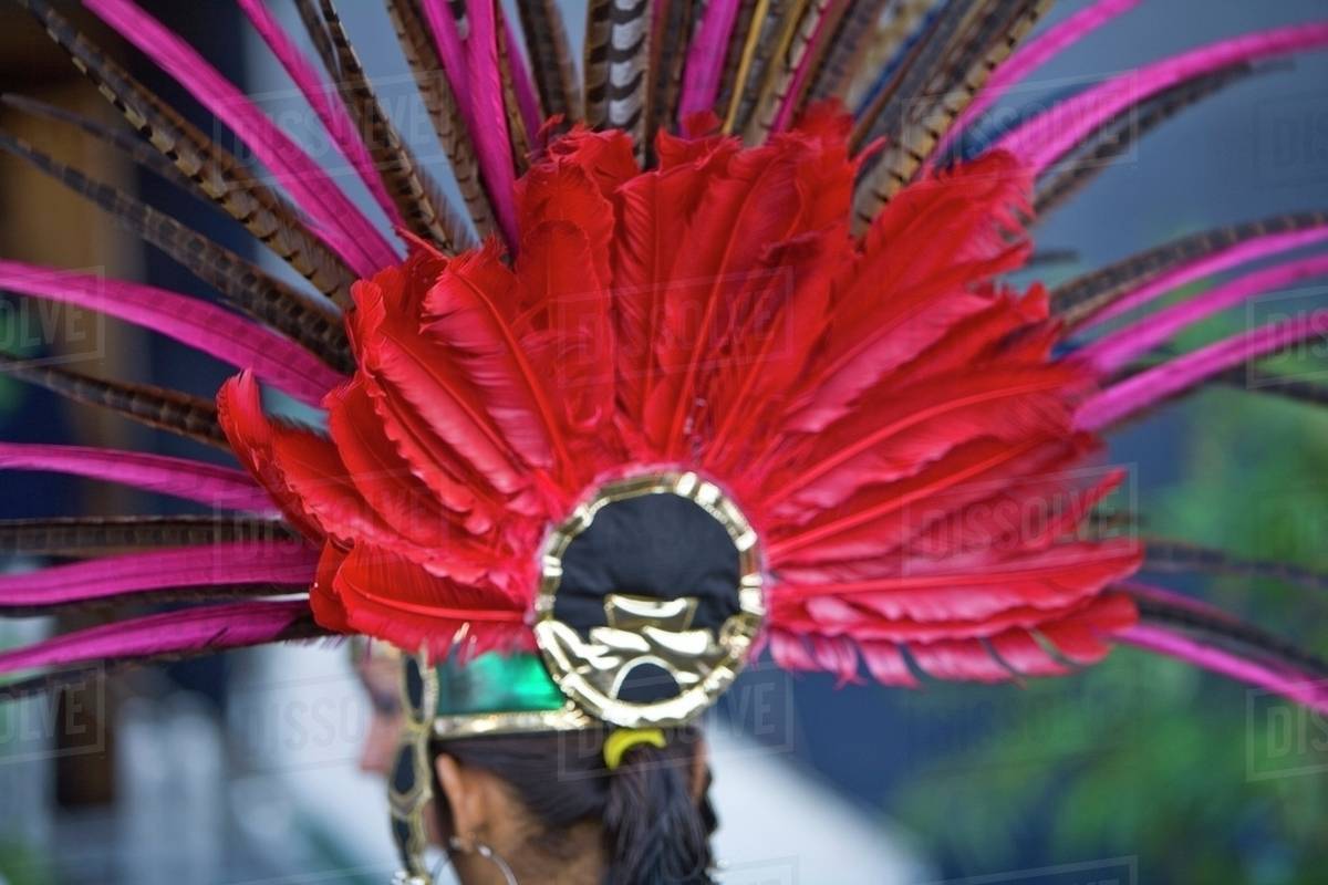 Aztec Feather Head Dress, Mazatlan, Sinaloa State, Mexico - Royalty ...