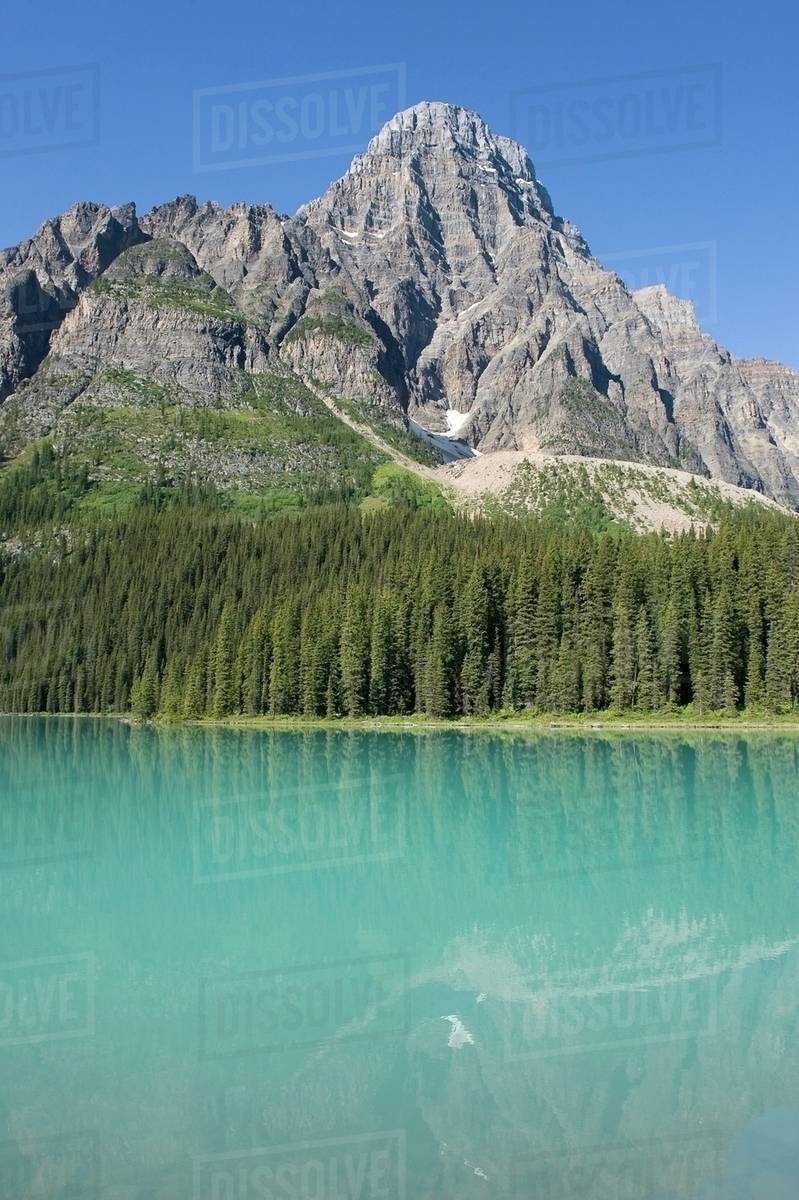 Mount Chephren, Chephren Lake, Banff National Park, Banff, Alberta ...