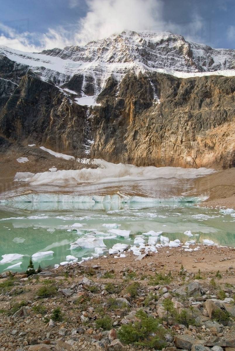 Mount Edith Cavell, Cavell Lake, Jasper National Park, Alberta, Canada ...