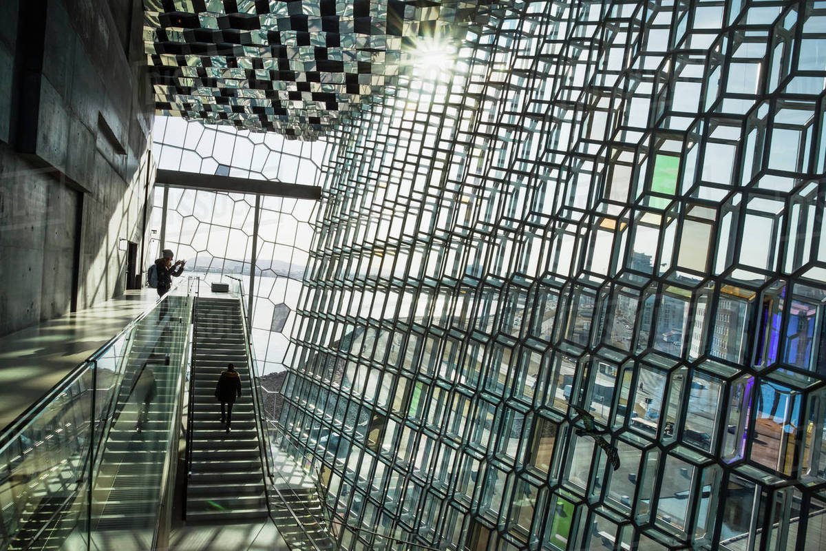 The unique designs of the Harpa concert hall and conference centre is ...