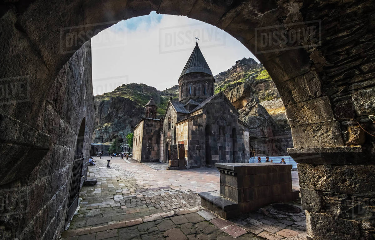 Main church of Geghard Monastery, Azat Valley; Kotayk, Armenia - Stock ...