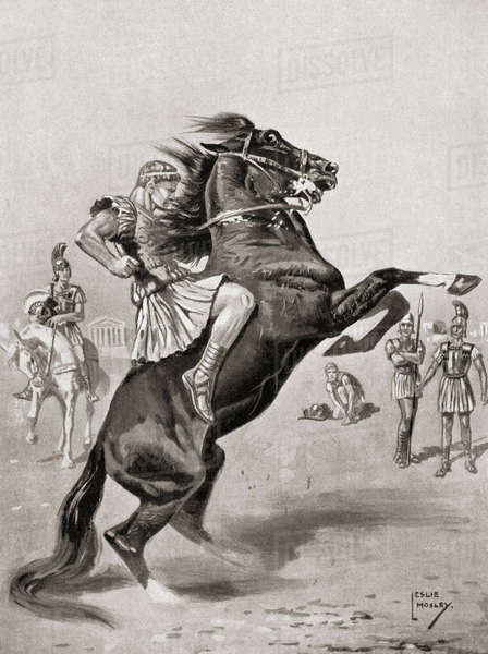 The taming of Bucephalus by Alexander the Great, 4th century BC ...