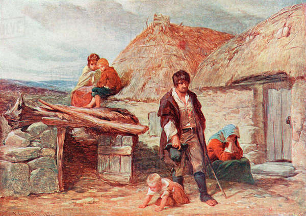 An Irish family evicted from their home during the Great Hunger in ...