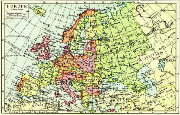 A 1930's map of Europe. - Stock Photo - Dissolve