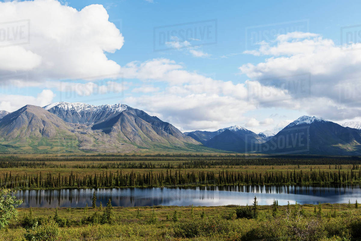 Summit Lake And Broad Pass From George Parks Highway, Alaska Range ...
