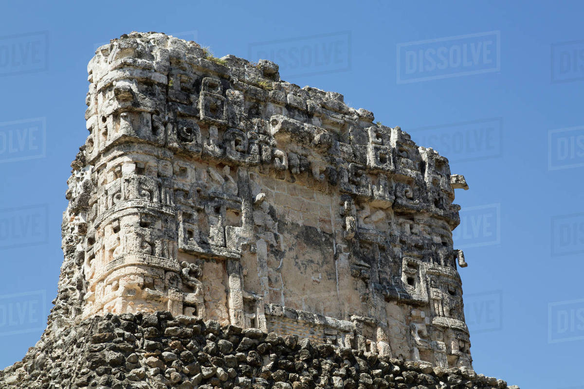 Painted Vault Temple, Dzibilnocac Mayan archaeological ruins, Chenes ...