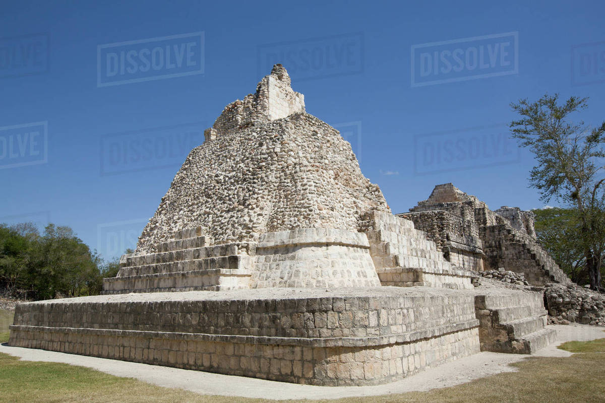 Painted Vault Temple, Dzibilnocac Mayan archaeological ruins, Chenes ...