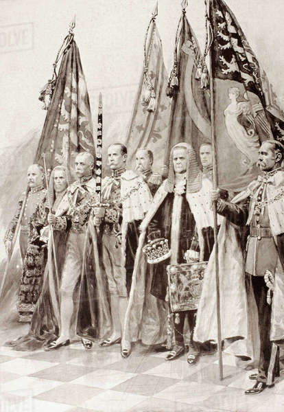 The Standard Bearers of George V during his coronation ceremony in 1910 ...
