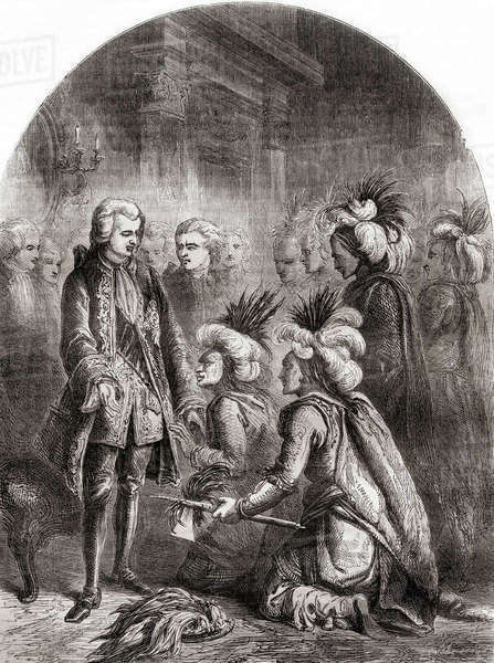 Native American Indians are presented at the Court of George III ...