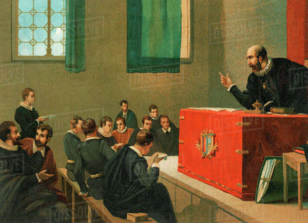 Melchor Cano teaching at Salamanca University, Spain in the 16th ...