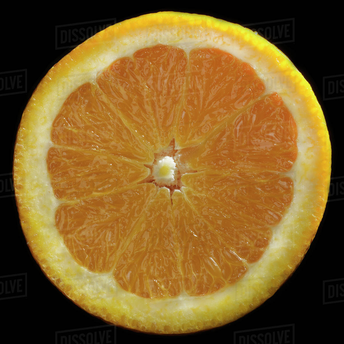Orange cut in half on black background - Royalty-free Stock Photo ...