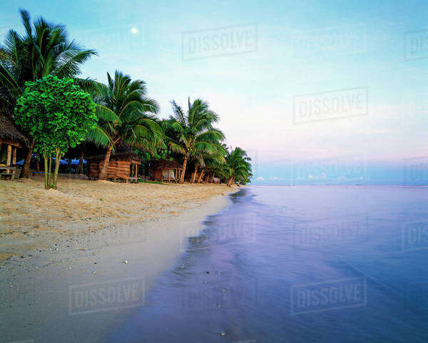 Tanu's Beach fales; Savaii Island, Samoa - Royalty-free Stock Photo ...