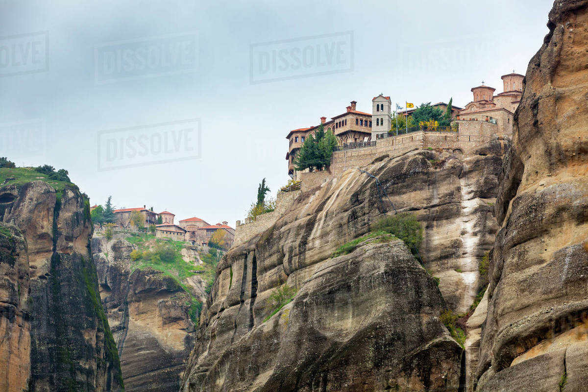 Monastery On The Edge Of A Cliff; Meteora, Greece - Royalty-free Stock ...