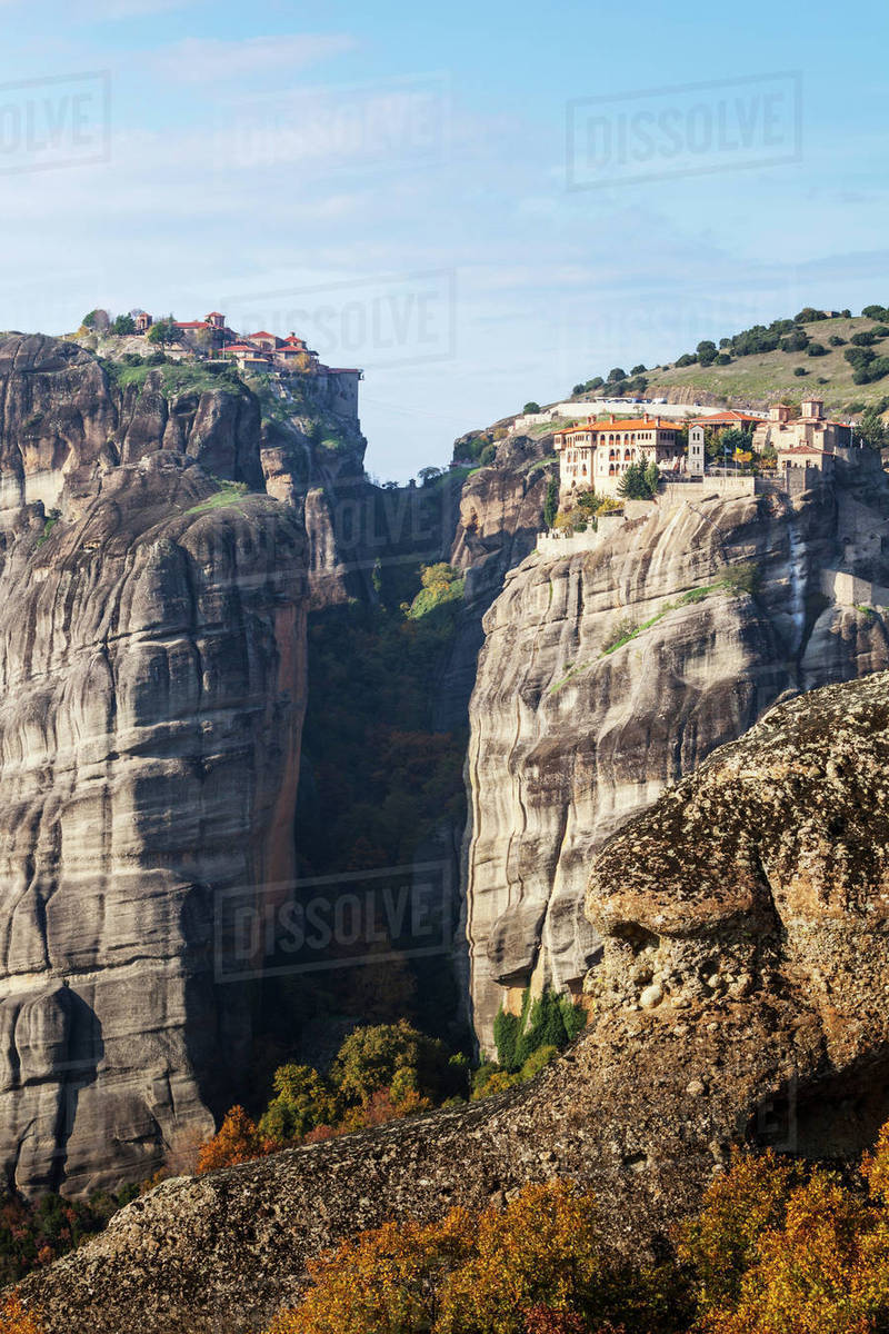 Monastery On A Cliff; Meteora, Greece - Royalty-free Stock Photo | Dissolve