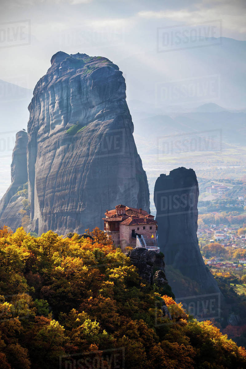 Monastery On A Cliff; Meteora, Greece - Royalty-free Stock Photo | Dissolve
