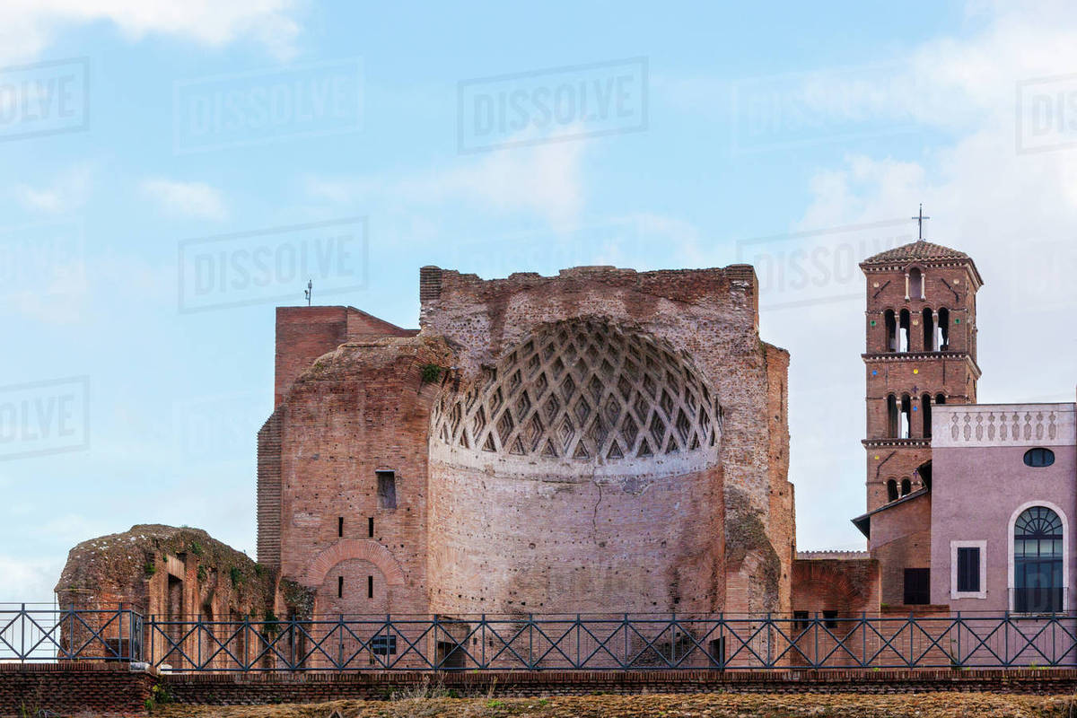 Old Stone Church With Tower; Rome, Italy - Royalty-free Stock Photo ...