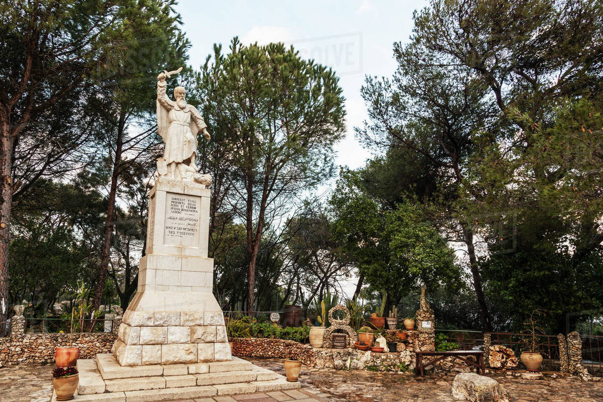 Statue Of Elijah, Mount Carmel; Israel - Royalty-free Stock Photo ...