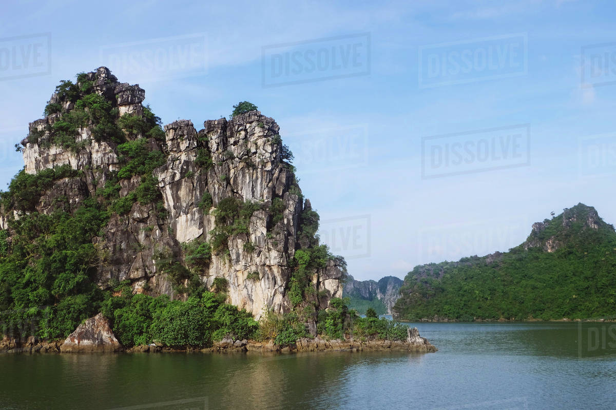 Rugged rock cliffs; Ha Long Bay, Vietnam - Royalty-free Stock Photo ...