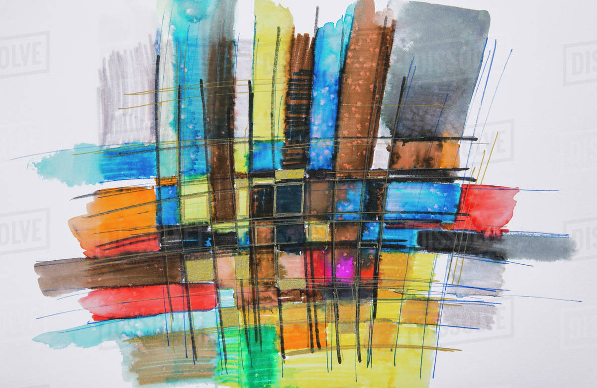 Painting of a colourful grid - Royalty-free Stock Photo | Dissolve